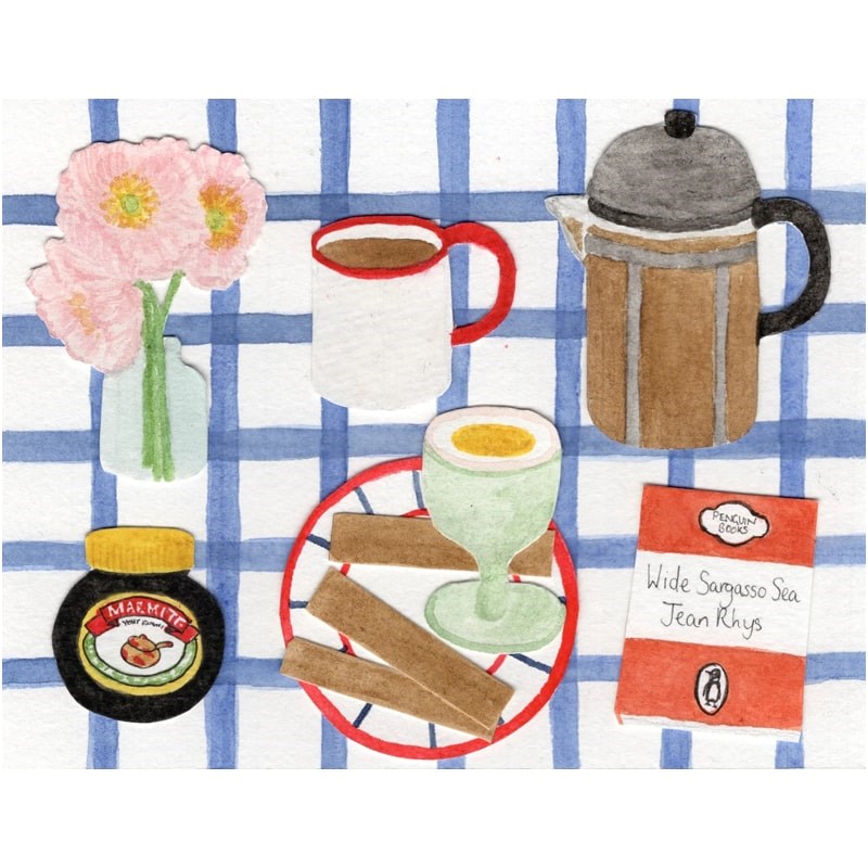 Mimi Dickson Breakfast In Blue Greeting Card – Beautyhabit