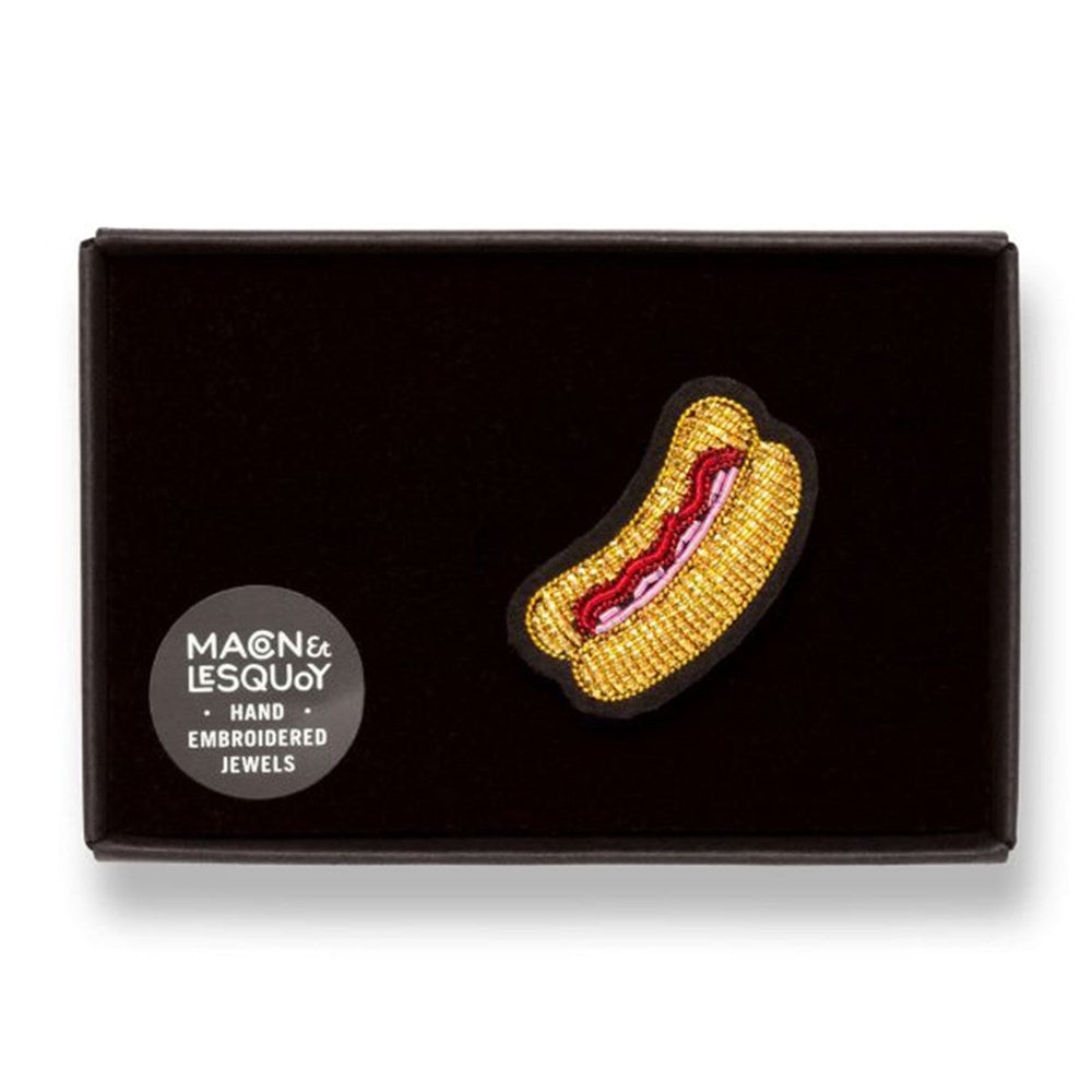 Macon & Lesquoy Hand Embroidered Hot Dog Pin – Beautyhabit